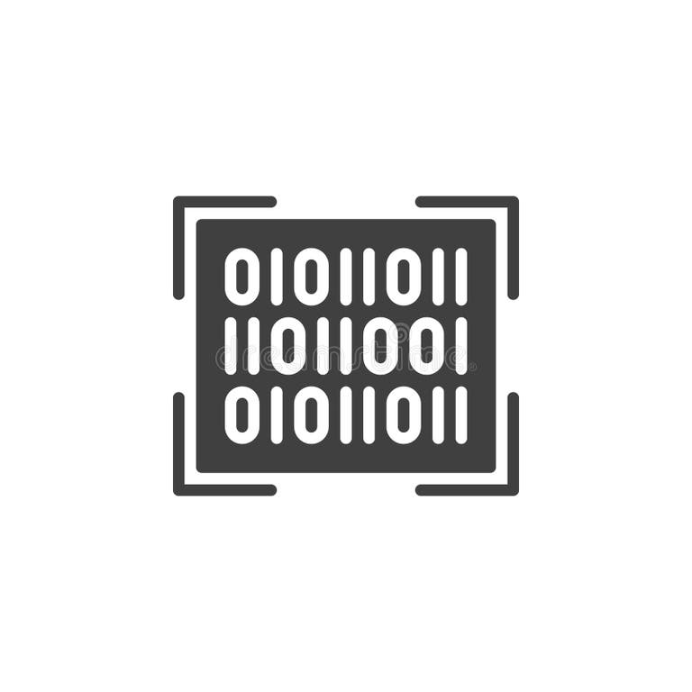 Binary Code Verification Vector Icon Stock Vector - Illustration of identification, glyph: 274734985