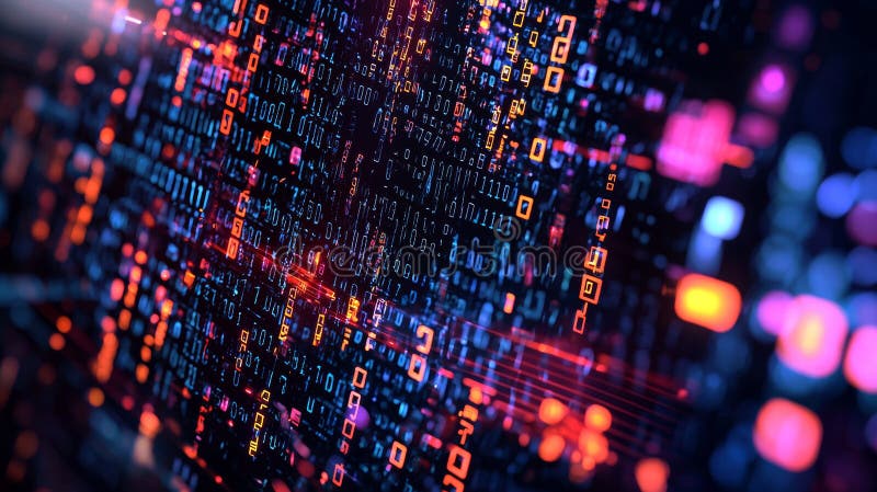 Binary Code In Vibrant Colors On A Digital Screen Stock Image Image Of Code Binary 367778755