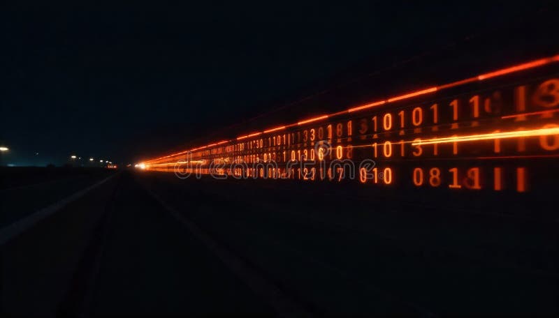 Binary Code Visualized As Light Trails, Symbolizing Speed and the Ephemeral Nature of Digital ...