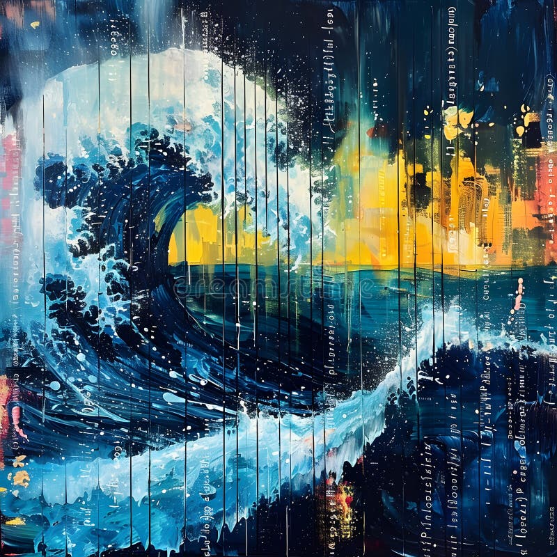 Binary Code Wave stock illustration. Illustration of current - 361339880