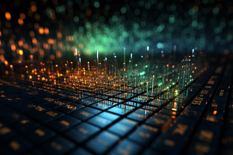 Binary Code Waves Depict Data Flow Digital Security in Internet ...