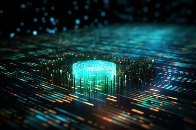 Binary Code Waves Depict Data Flow Digital Security in Internet Technology Stock Illustration ...