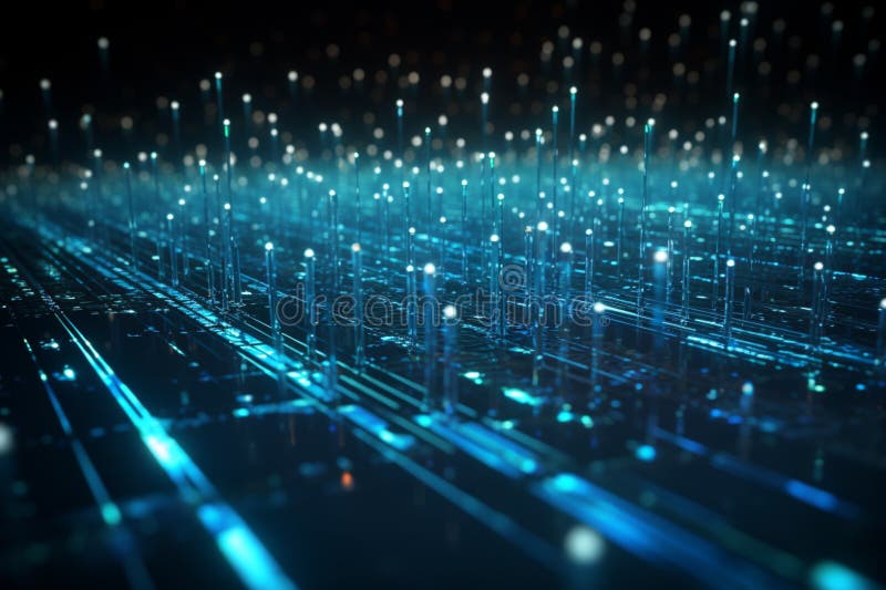 Binary Code Waves Depict Data Flow Digital Security in Internet ...