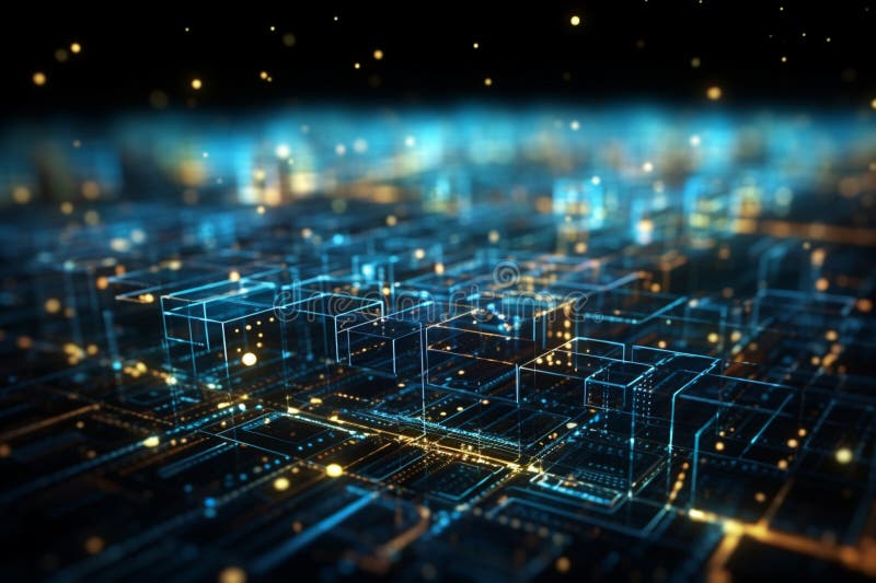 Binary Code Waves Depict Data Flow Digital Security In Internet