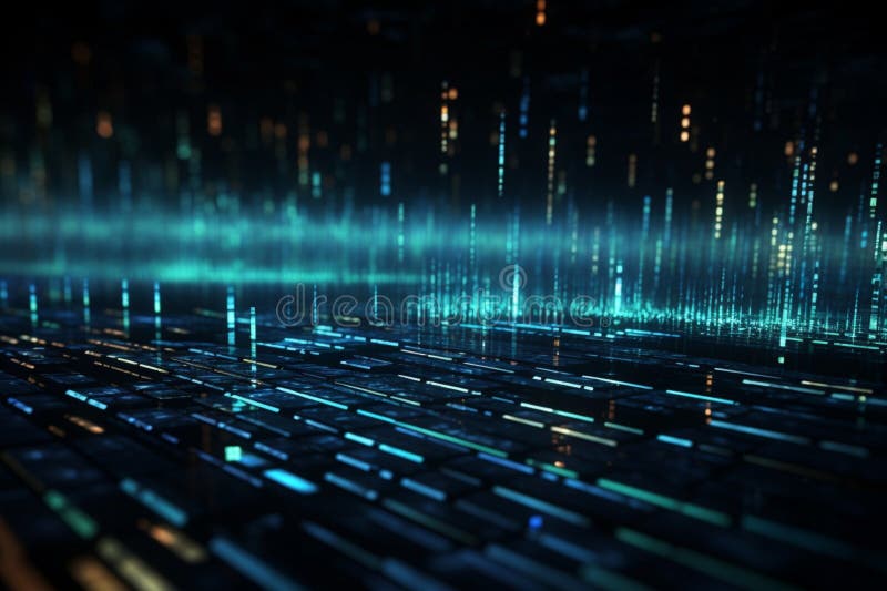 Binary Code Waves Depict Data Flow Digital Security in Internet ...