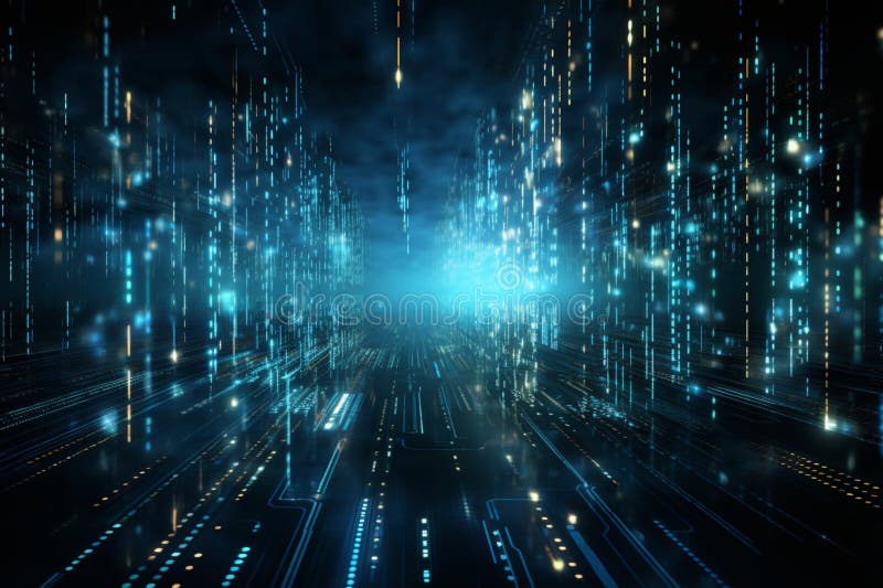 Binary Code Waves Depict Data Flow Digital Security in Internet ...