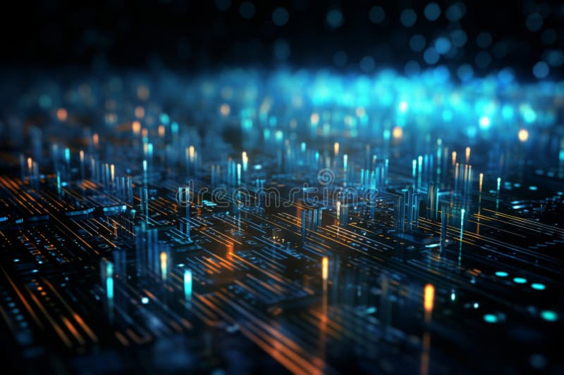 Binary Code Waves Depict Data Flow Digital Security In Internet