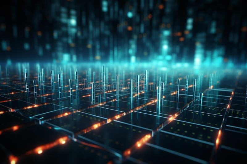 Binary Code Waves Depict Data Flow Digital Security In Internet