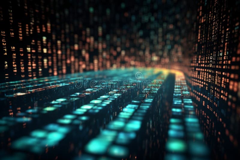 Binary Code Waves Depict Data Flow Digital Security in Internet ...