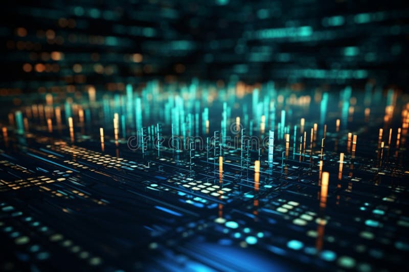 Binary Code Waves Depict Data Flow Digital Security in Internet ...