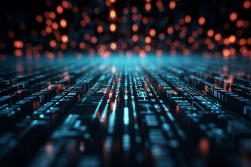 Binary Code Waves Depict Data Flow Digital Security in Internet ...