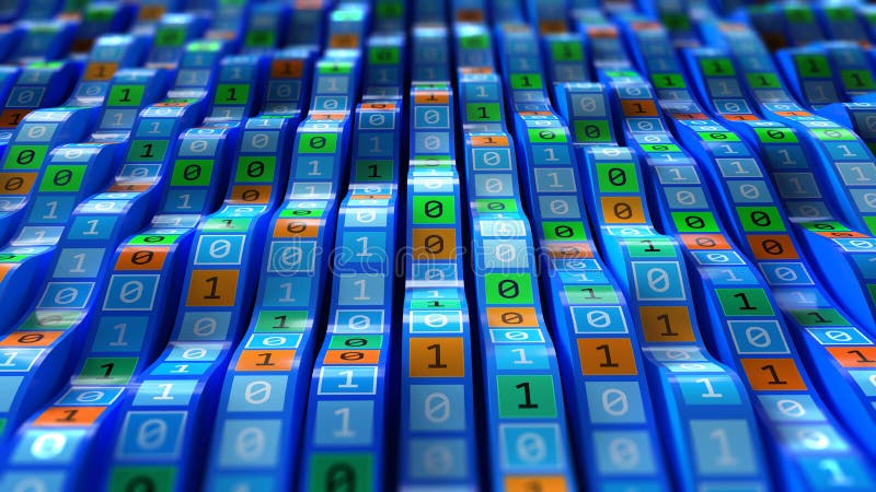 Binary Code Waves, Wavy Lines Digital Global Data Flow Concept Stock ...