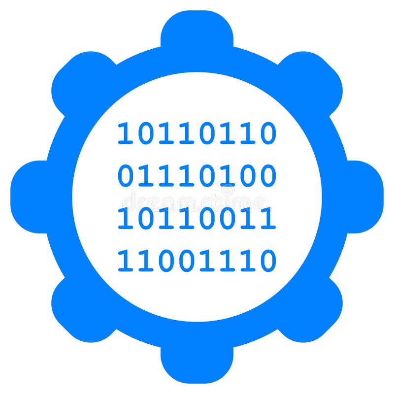 Binary code and wheel stock vector. Illustration of settings - 244730750