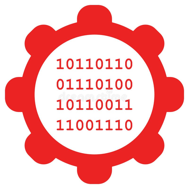Binary code and wheel stock illustration. Illustration of gear - 254685789