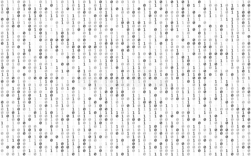 Abstract Binary Code Background Digital Data Concept Bright Streaming Digits With Lights On