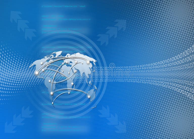 Binary code and world map stock illustration. Illustration of cyber ...