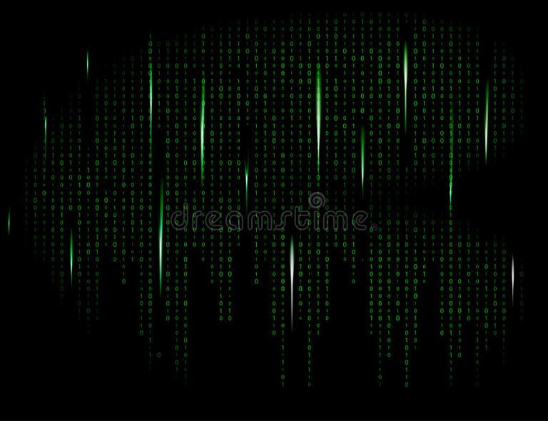Binary Code Zero One Matrix Green Background Beautiful Banner Wa Stock ...