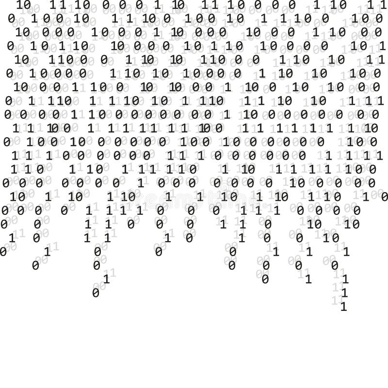 Binary Code Zero One Matrix White Background Banner Pattern Wallpaper Vector Illustration