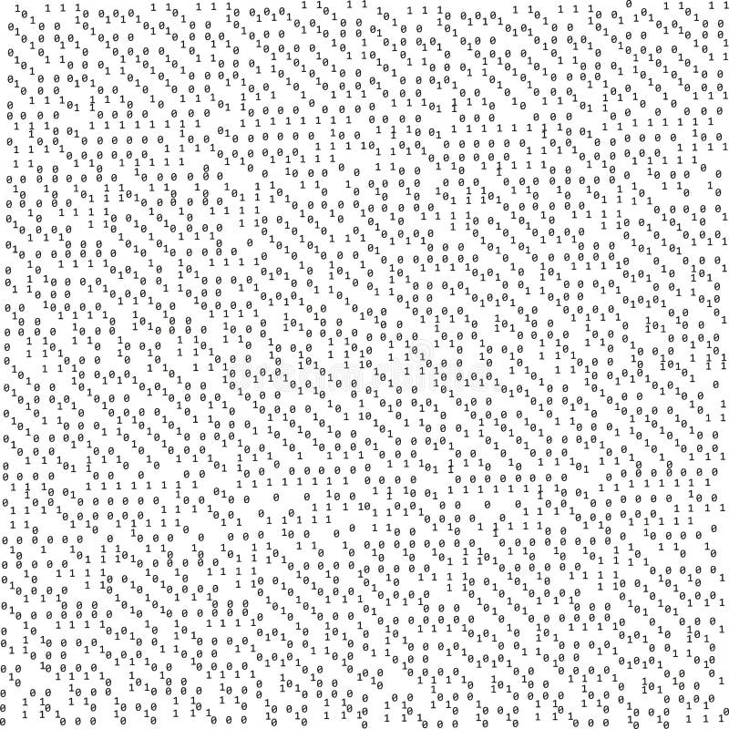Binary Code Zero One Matrix White Background Banner Pattern Wallpaper Vector Illustration