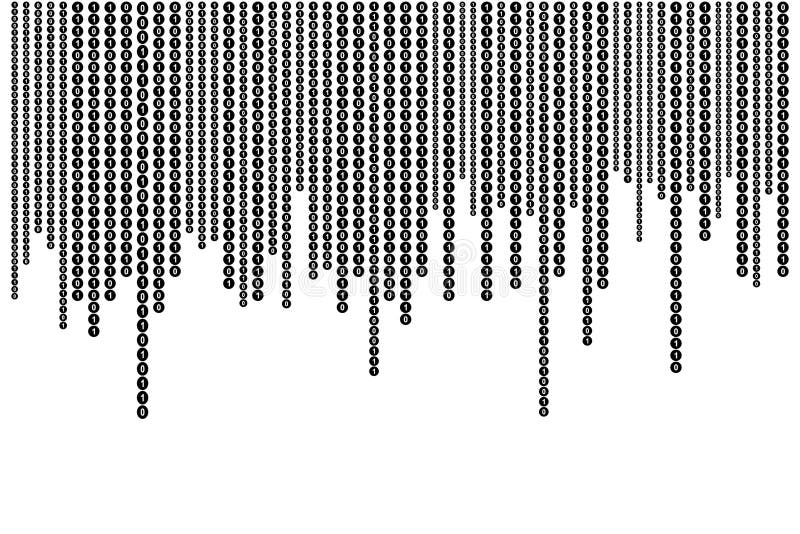Binary Code Zero One Pattern with Falling Circles Matrix Digital Art with Binary Code. Stock ...