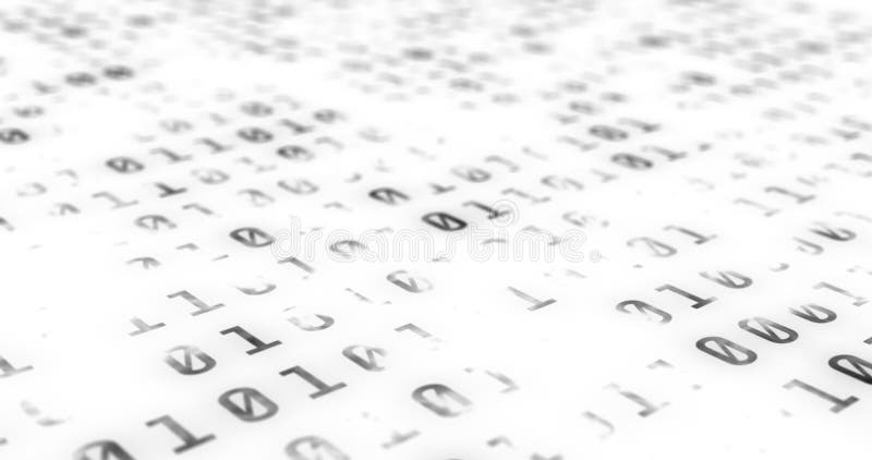 Binary Codes with Black Color Font are Projected on a White Background ...