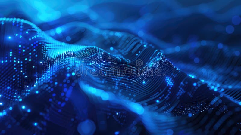 Binary Codes With Glowing Blue Digits Technology And Data Concept