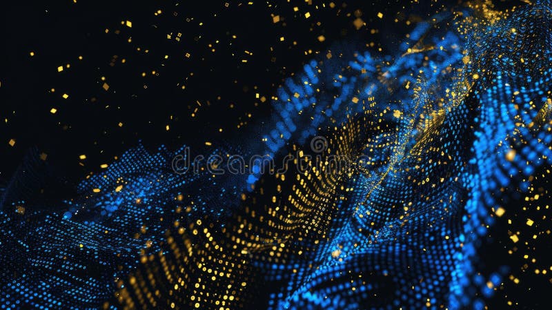 Binary Codes With Glowing Blue Digits Technology And Data Concept