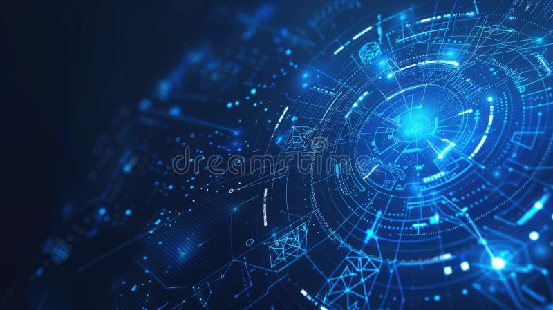Binary Codes With Glowing Blue Digits Technology And Data Concept