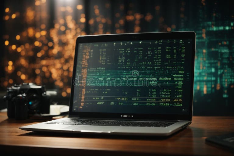 Binary Codes, Laptop, Programing, Codes Wallpaper Download Ai Generated Images Stock ...