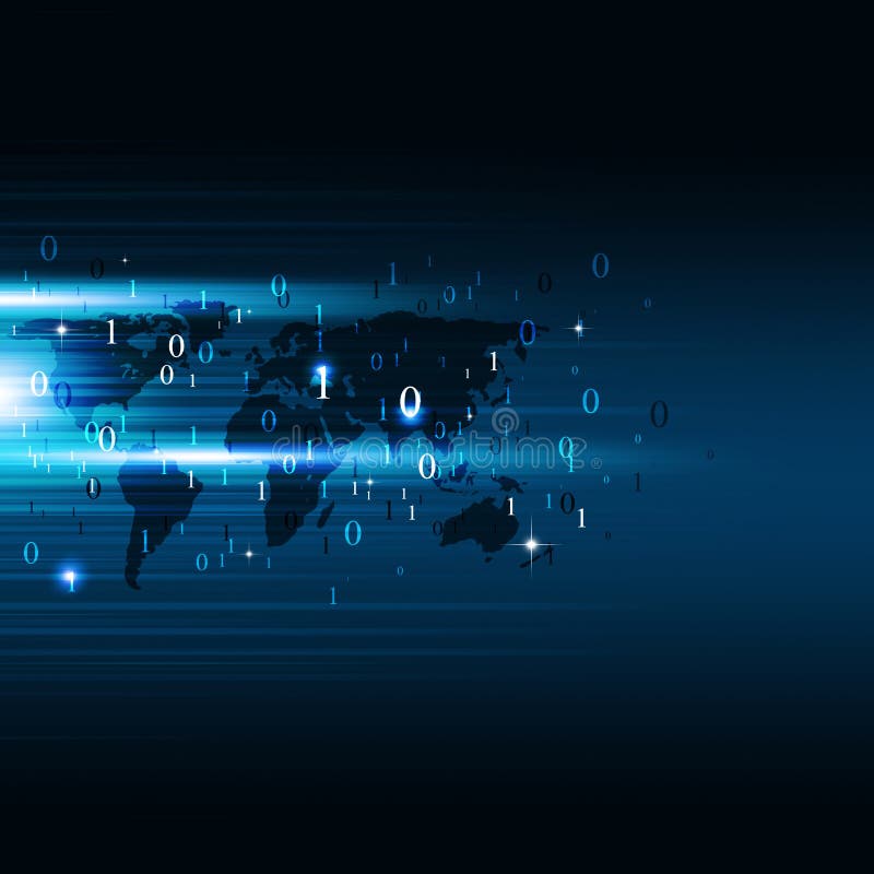 Binary Coding Blue Background Stock Illustration Illustration Of Binary Computer 60757445