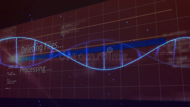 Binary Coding And Dna Strand Animation Showing Scientific Data Processing Stock Video Video Of