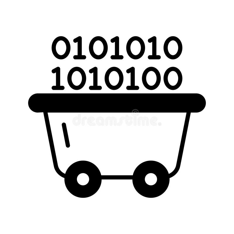 Binary Coding Inside a Wheelbarrow Denoting Concept Icon of Data Mining Stock Vector ...
