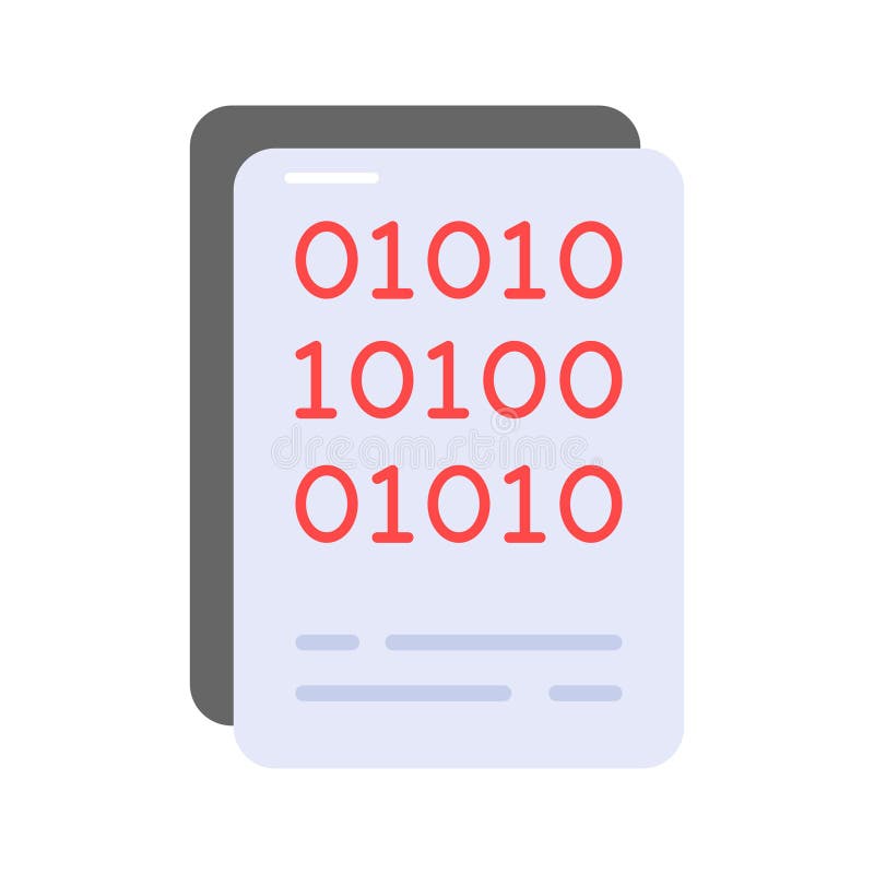 Binary Coding On Sheet Showing Vector Of Binary Coding In Modern Style