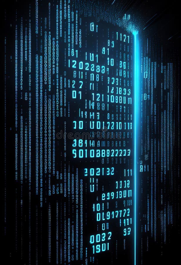 Binary Computer Matrix Code Data Stream Stock Illustration - Illustration of extraction ...