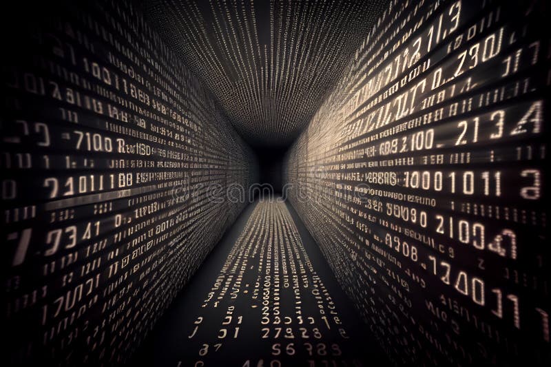 Binary Computer Matrix Code Data Stream Stock Illustration Illustration Of Background