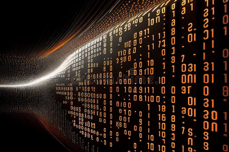 Binary Computer Matrix Code Data Stream Abstract Background Stock ...
