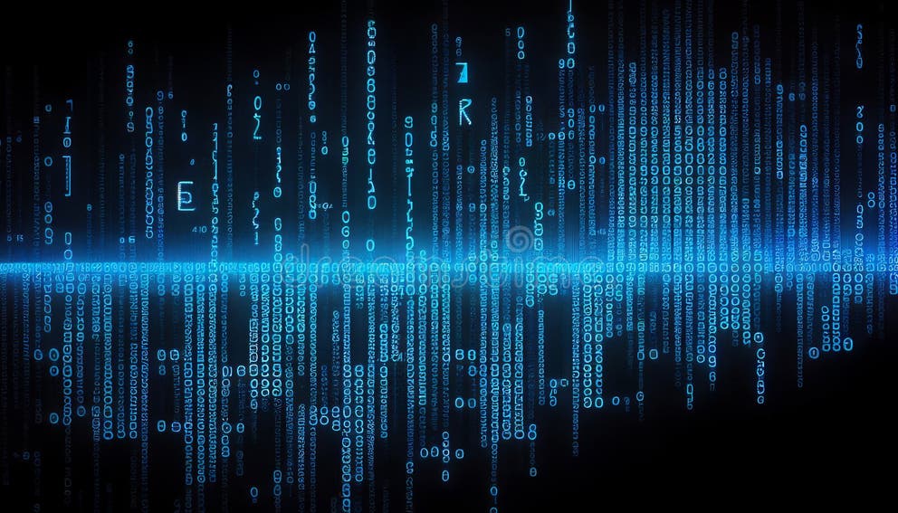 Binary Computer Matrix Code Data Stream Abstract Background Stock Illustration - Illustration of ...