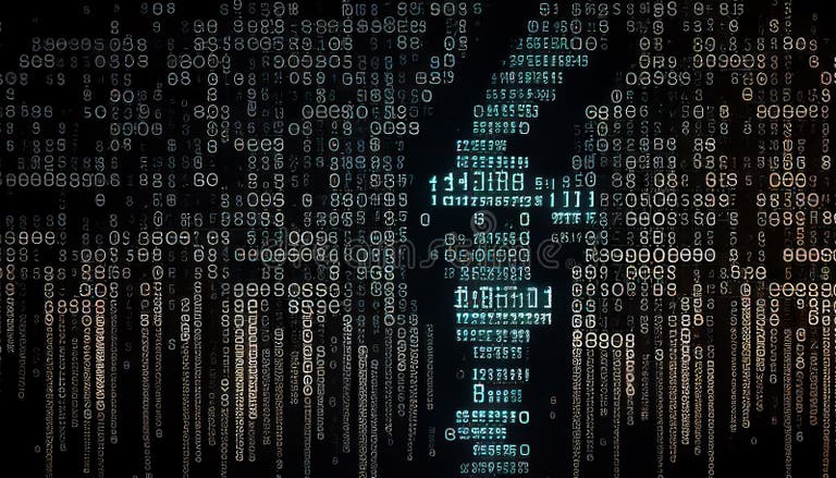 Binary Computer Matrix Code Data Stream Abstract Background Stock Illustration - Illustration of ...