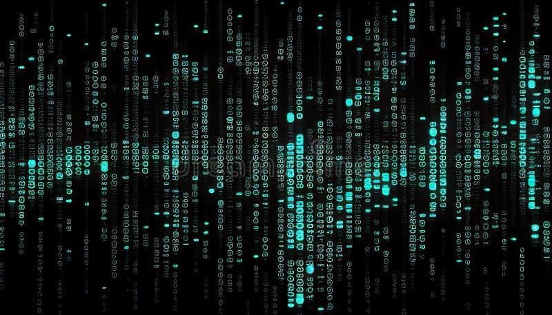 Binary Computer Matrix Code Data Stream Abstract Background Stock Illustration - Illustration of ...