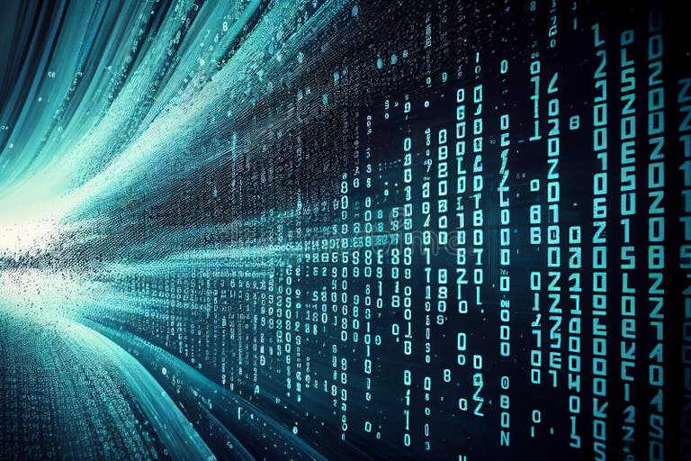 Binary Computer Matrix Code Data Stream Abstract Background Showing A