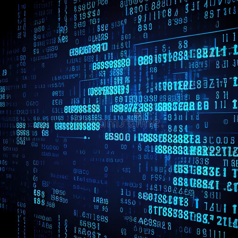 Binary Computer Matrix Code Data Stream Background Stock Illustration - Illustration of binary ...