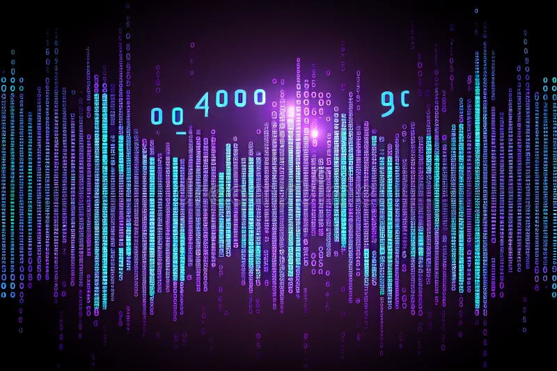 Binary Computer Matrix Code Data Stream Abstract Background Stock Illustration - Illustration of ...