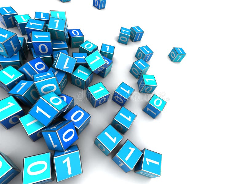Binary cubes stock illustration. Illustration of number - 75118451