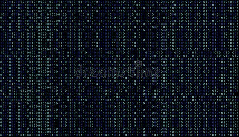 01 or Binary Data on the Computer Screen Isolated on Black Stock ...