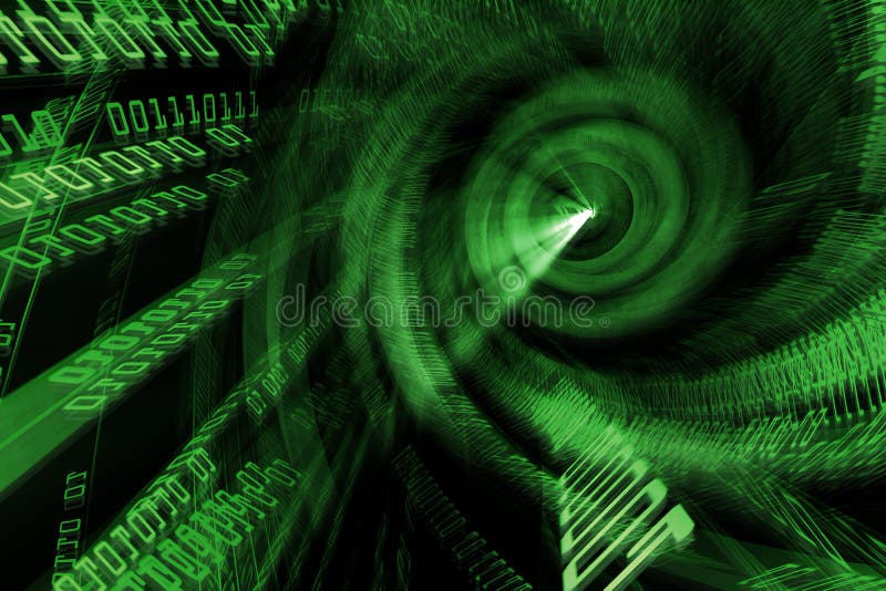 Digital Data Flow through Optical Wire Stock Illustration ...