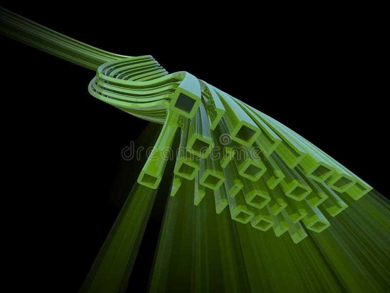 Binary Data Flowing through Optical Wire Stock Illustration ...