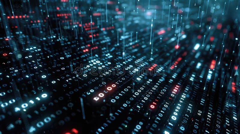 Binary Data Numbers Full Screen, Including Many 0 and 1 and Many Other ...