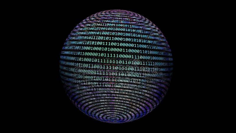 Binary Data on Rotating Sphere Concept Stock Footage - Video of data ...