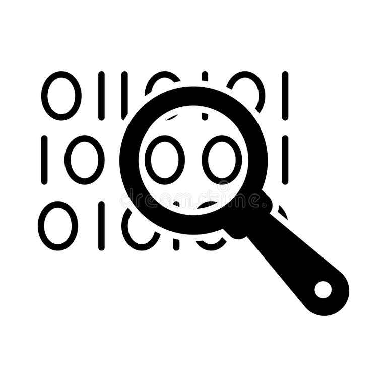 Binary Data Search Icon stock vector. Illustration of binary - 376223852