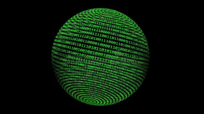 Binary Data on Sphere Concept Stock Illustration - Illustration of ...